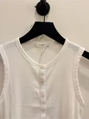 rag & bone | Tops | Rag Bone White Sleeveless Buttonfront Tank | Poshmark